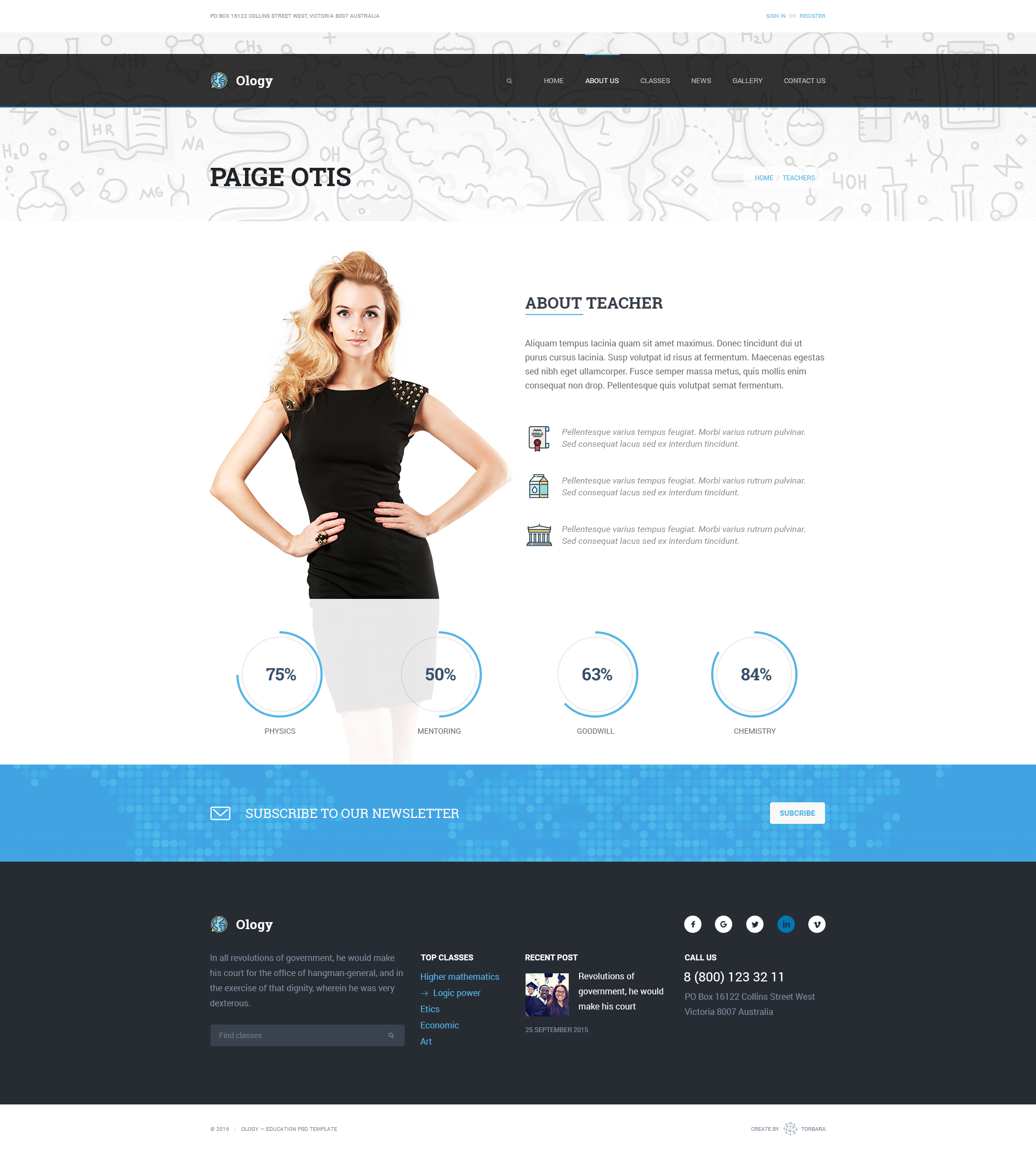 Ology — Education | Courses | Classes PSD Template by torbara | ThemeForest